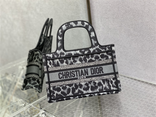 CD Mini Book Tote Black Multicolor Mizza Embroidery – hazelluxury