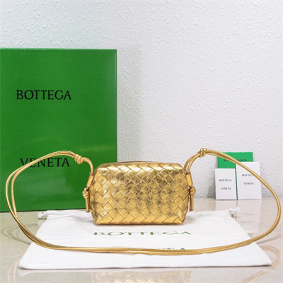 BV Mini Loop Camera Bag In Lambskin Leather Gold Color – hazelluxury
