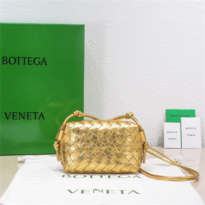 BV Mini Loop Camera Bag In Lambskin Leather Gold Color – hazelluxury