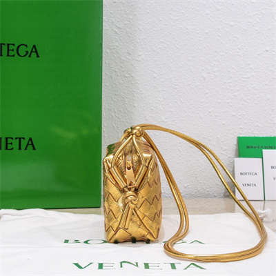 BV Mini Loop Camera Bag In Lambskin Leather Gold Color – hazelluxury