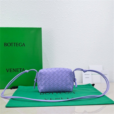 BV Mini Loop Camera Bag In Lambskin Leather Wisteria Color – hazelluxury