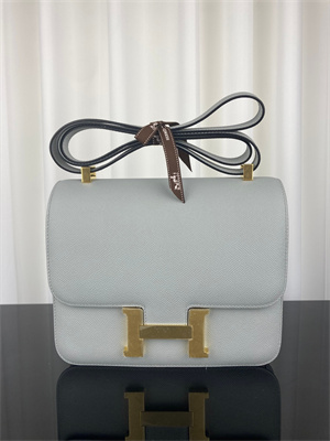 Constance Bag Epsom Leather 24CM Gold/Silver Tone Metal In Gris Mouette ...