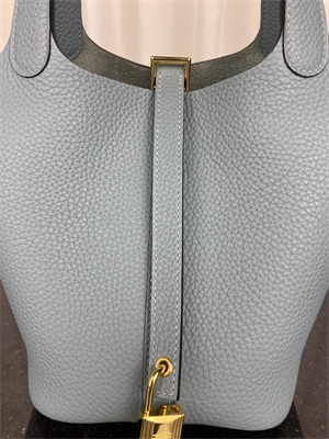 Picotin Lock Bag Taurillon Clemence Leather 18/22CM Gold/Silver Tone ...