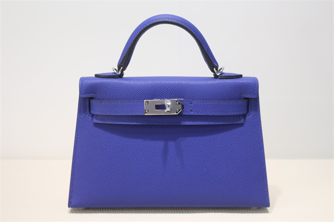 Kelly Mini II Bag Epsom Leather Gold/Silver Hardware In Blue Electric ...
