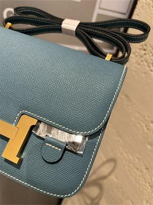 Constance Bag Epsom Leather 18CM Gold/Silver Tone Metal In Blue Jean ...